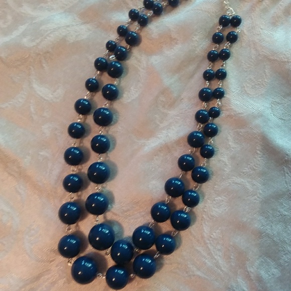 croft & barrow | Jewelry | Croft Barrow Blue Beads Double Chain ...